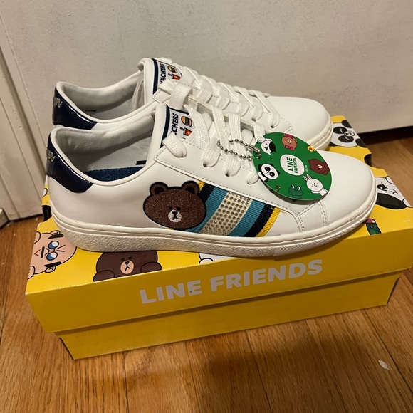 Skechers | Shoes | Brand New Sketchers Line Friends Brown Sneaker Us 55 ...